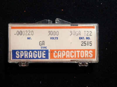Vintage Sprague 30GA T22 Disc Capacitors GA Type 3000 V .00022 µF (Box ...