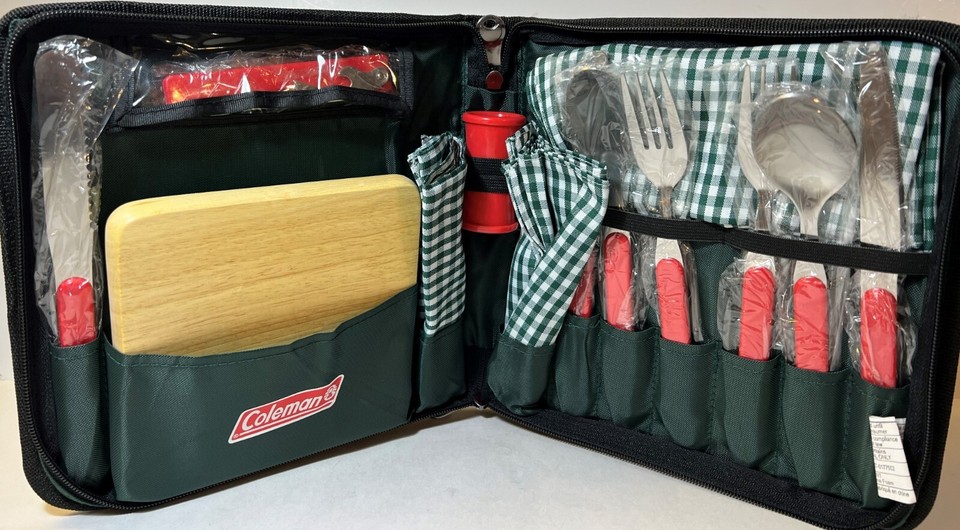 Coleman 15pc Picnic Tote - 2 Person Cutlery Place Setting Camping ...
