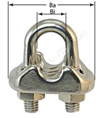 Marine instruments Stainless steel wire rope clamp for 12mm PU 10 ...