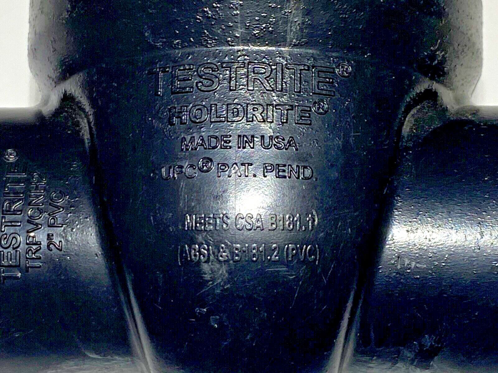 TESTRITE HOLDRITE TRPVCNH2 2" PVC No-Hub DWV Test/Cleanout Tee - MADE ...