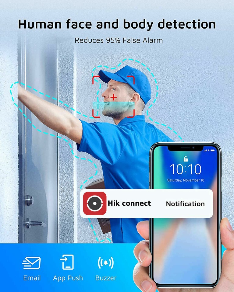 HIKVISION 5MP SMART CCTV SYSTEM DVR IOS ANDROID APP P2P NIGHT VISION ...