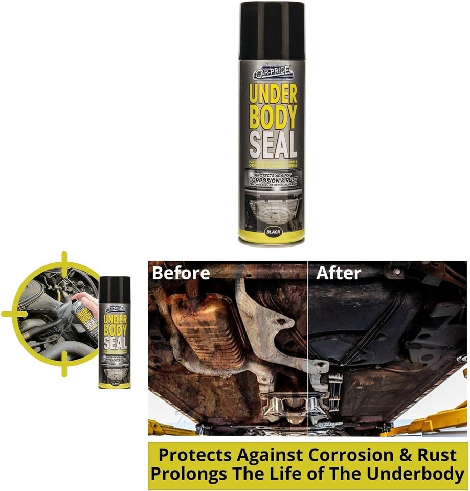 4x 400ML CARPRIDE BLACK UNDER SEAL SPRAY PAINT CAR UNDER BODY ...