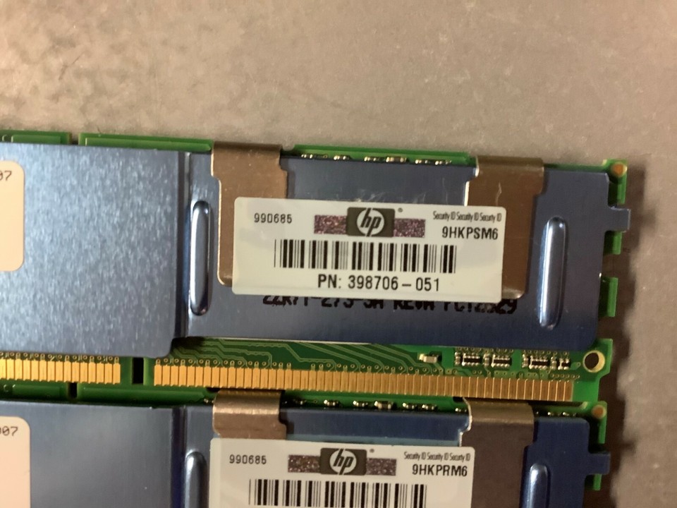 HP/Edge 4GB (4X1GB) 2RX8 PC2-5300F MEMORY 398706-051 Server Memory ECC ...