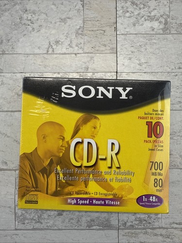 Sony CD-R ︱ 80 min ︱Compact Disc Recordable︱Slim Jewel Cases︱ 10 pack ...