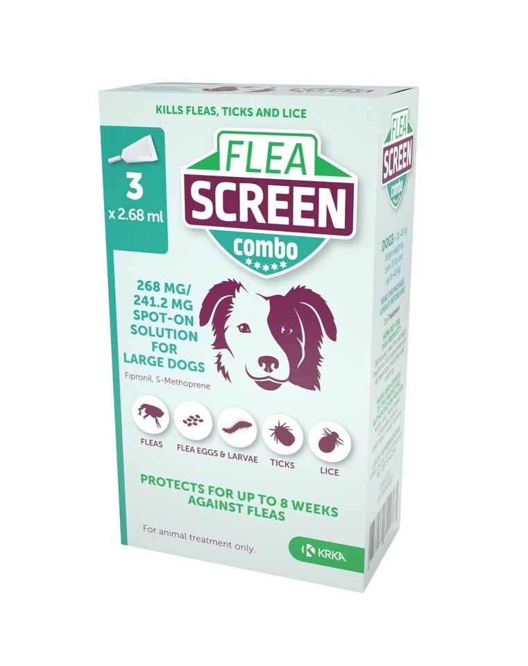FLEA SCREEN combo Spot On for Dogs & Cats - Kills Fleas, Flea Eggs ...
