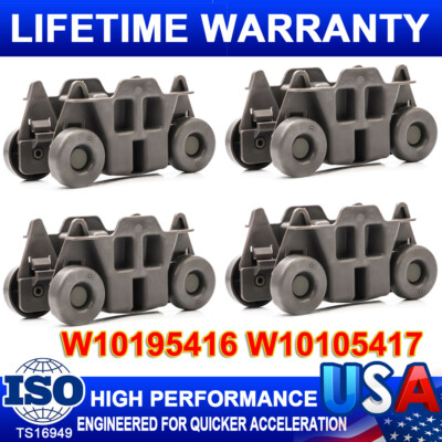 W10195416 4Pack Dishwasher Lower Dishrack Wheel Fits Whirlpool Maytag ...