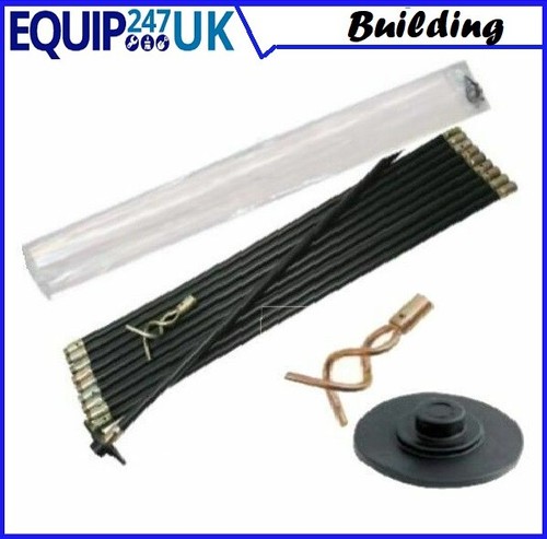 12 Piece Drain Rod Set Unblock Drains Plunger Unblocker 10 1M Rods Worm ...