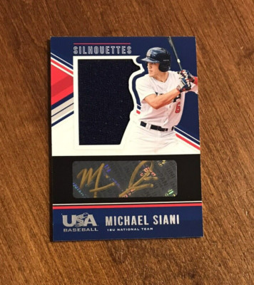 Mike Siani 2018 USA Baseball Silhouette Gold Game Used Jersey Auto #41 ...