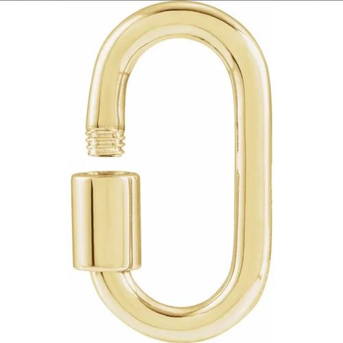 22mm 14k Yellow Gold Charm Carabiner Lock Bail Enhancer Extender ...
