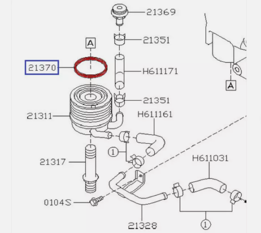SUBARU GENUINE - OIL COOLER GASKET - IMPREZA - LEGACY - FORESTER ...