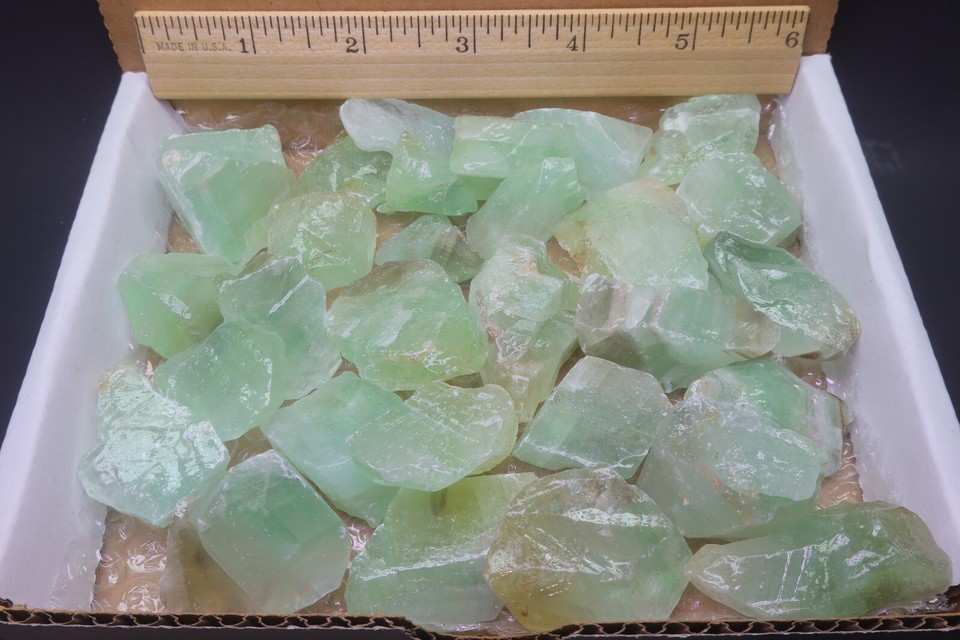 Green Calcite Box 1 Lb Bright Green Natural Crystal Chunks Mineral ...