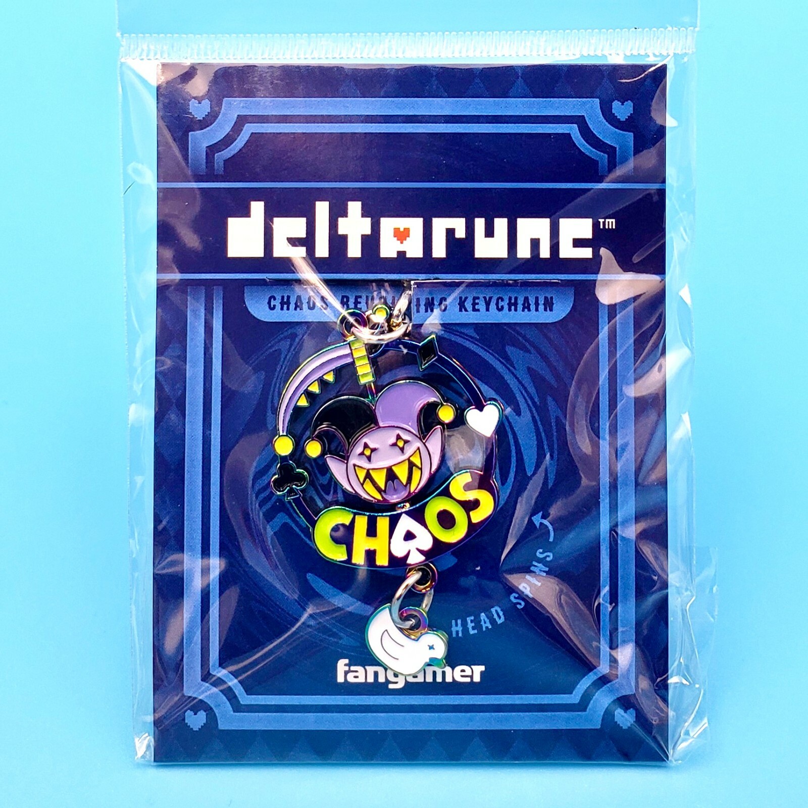 Deltarune Jevil Chaos Revolving Keychain w/ Duck Charm 1.5" *Official ...