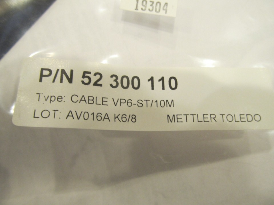 Mettler M300 Cable Assembly, pH & Oxygen, VP6-ST/HT/10M, 52300110 ...