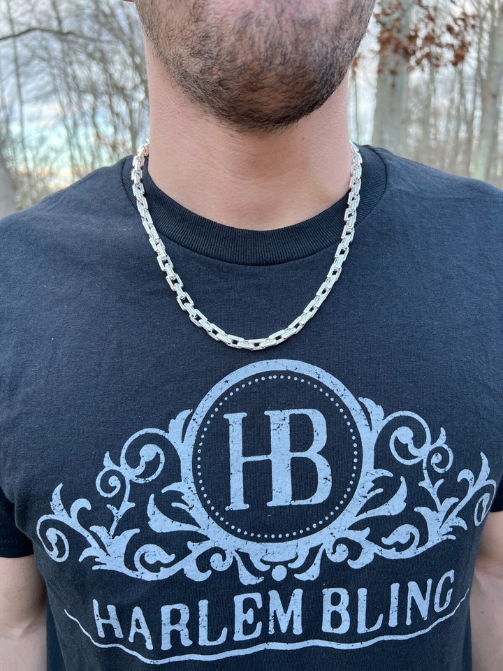 925 Sterling Silver 7.5mm Triangle Rolo Hermes Link Chain Necklace Or ...