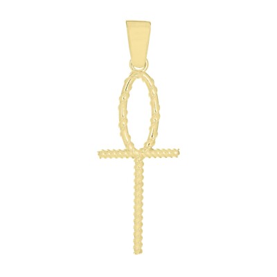 14k Yellow Gold Solid Celtic Ankh Cross Charm Pendant 1.5" 1.5 grams | eBay