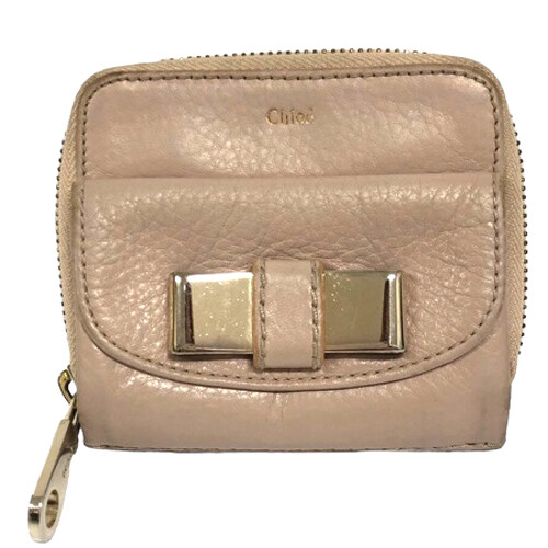Chloe Wallet Bifold Leather Lily Ribbon One Point Log… - Gem