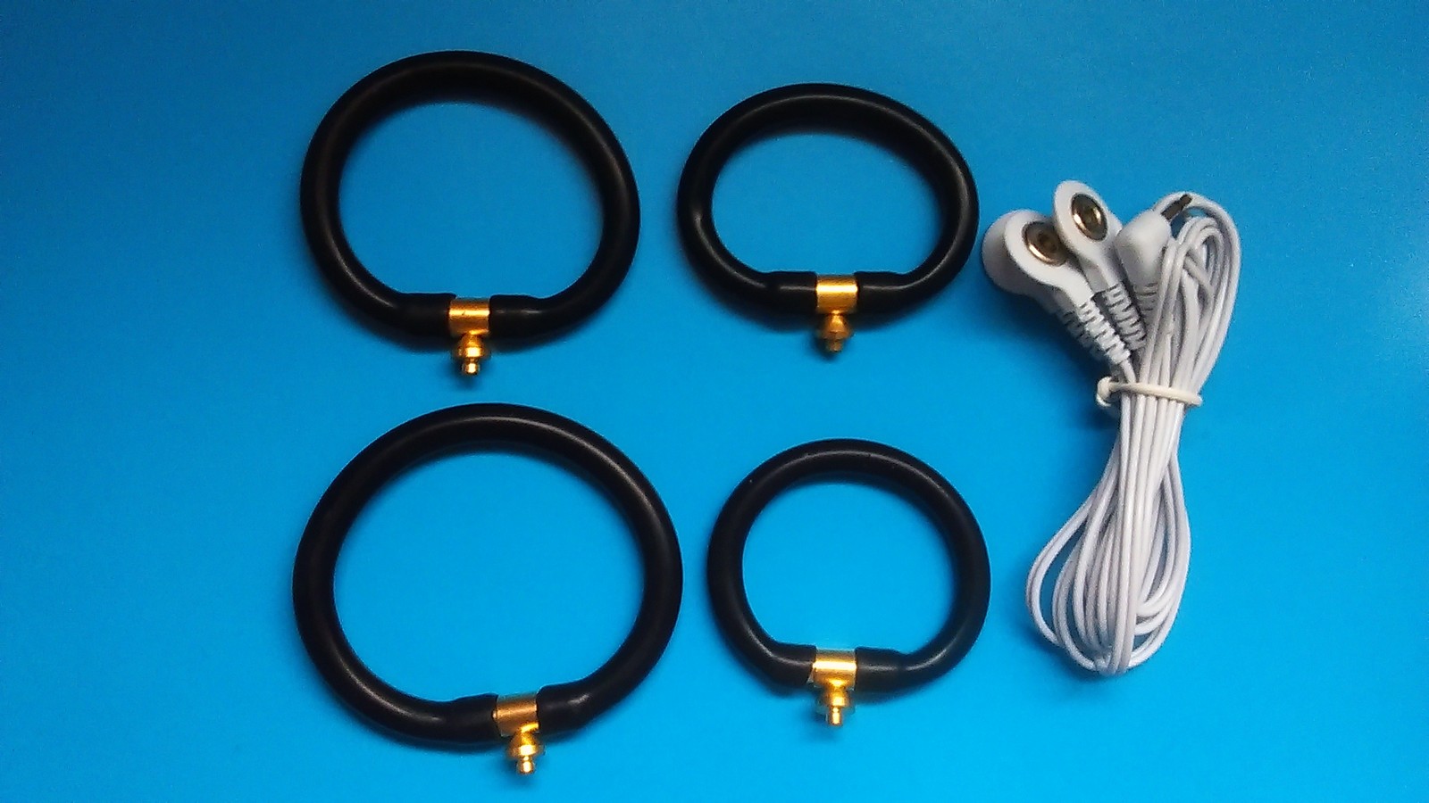 TENS ACCESSORIES ELECTRO E-STIM 4 CONDUCTIVE RUBBER MASSAGE RINGS ...