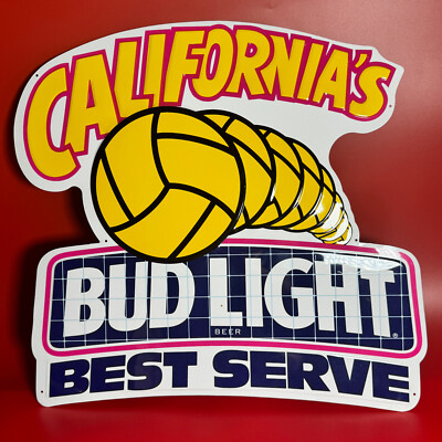 Vintage Bud Light Volleyball Best Serve June, 1991 Sign by Stout ...