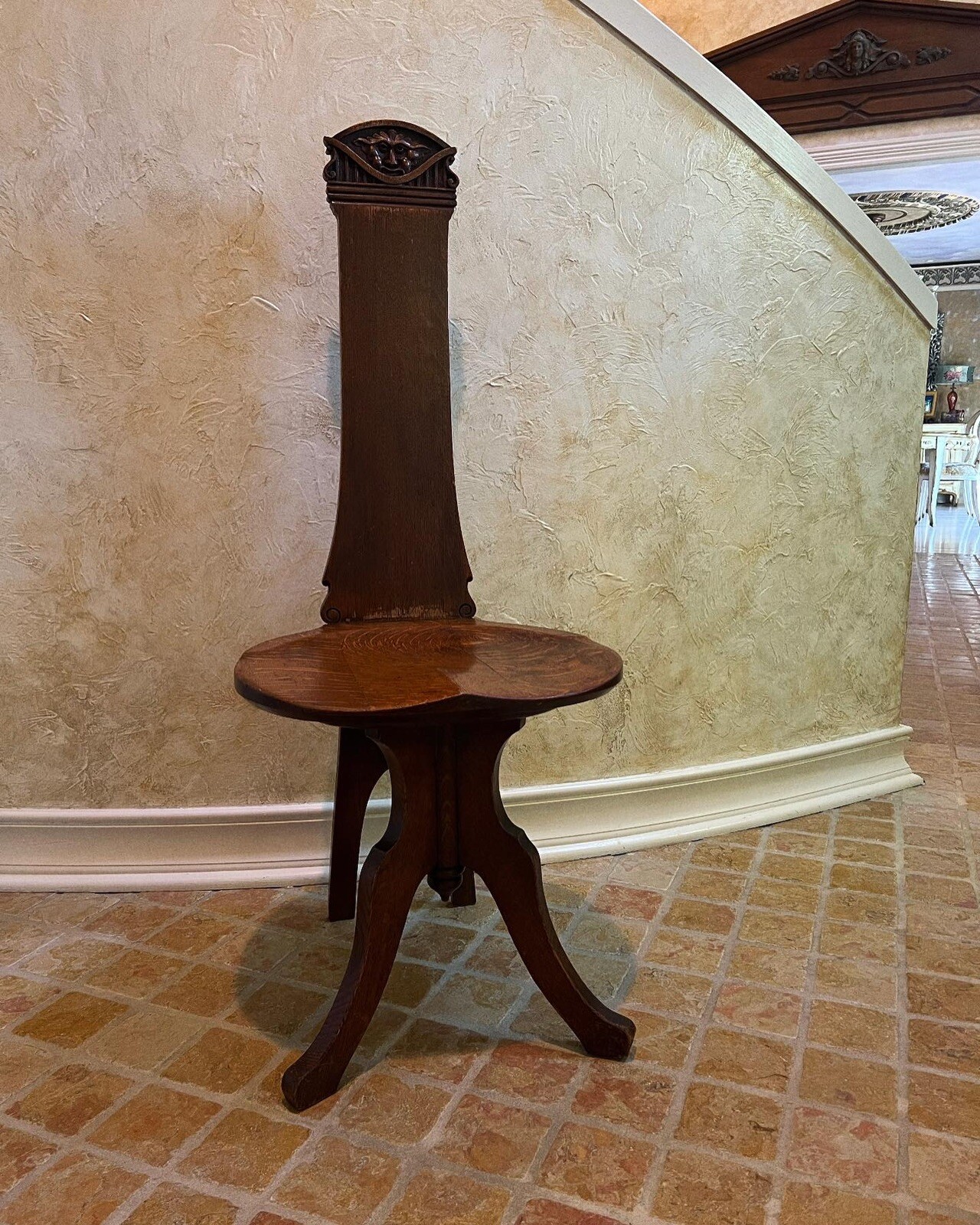 1800's NORTH WIND & GRIFFINS Carved Oak Chair - STOMPS BURKHARDT Co | eBay