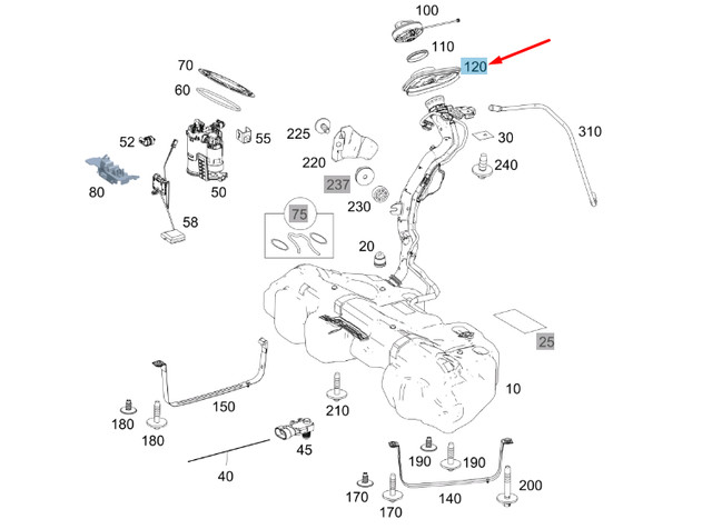 Mercedes-Benz A0994760180 Fuel Filler Seal E-Class W213 C238 C-Class ...