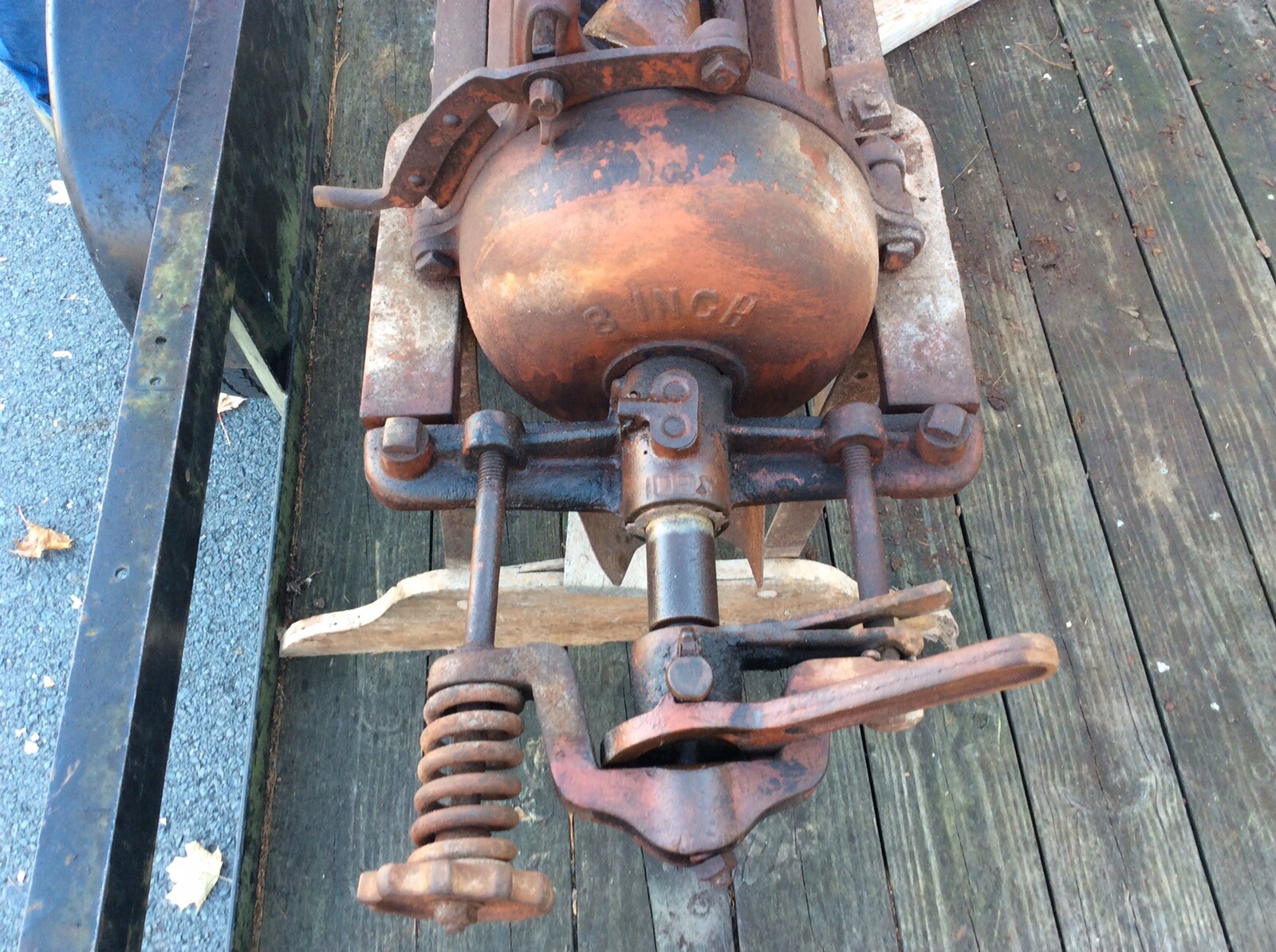 Antique Belt Driven International Grain Mill 8 Inch Hit And Miss ...
