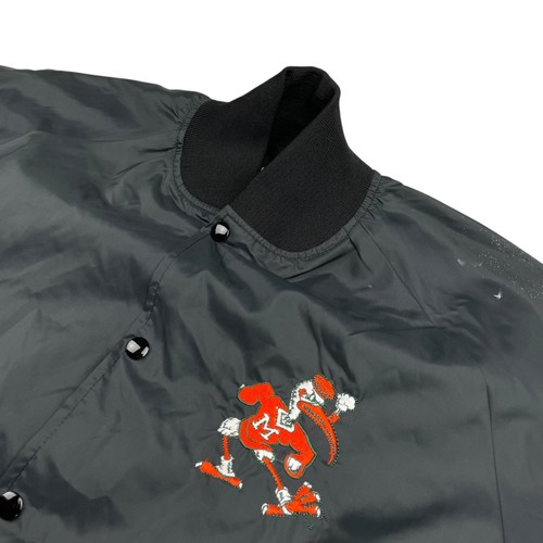 VTG Miami Hurricanes Men's Legends Windbreaker Snap Jacket Black • USA ...