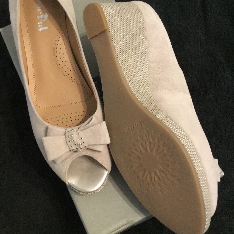 Van Dal Size 8 D Open Toe Beige Suede Wedge Shoes | eBay UK