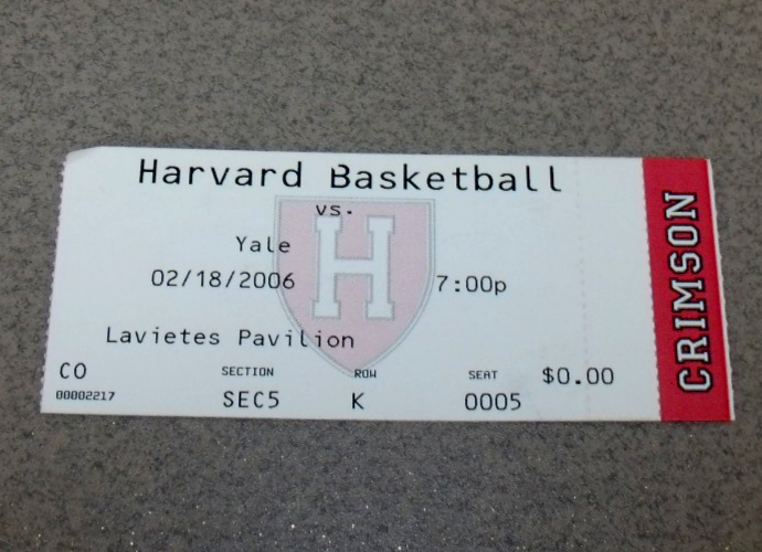 Harvard Crimson 2/18/2006 Basketball Ticket Stub vs Yale Bulldogs ...