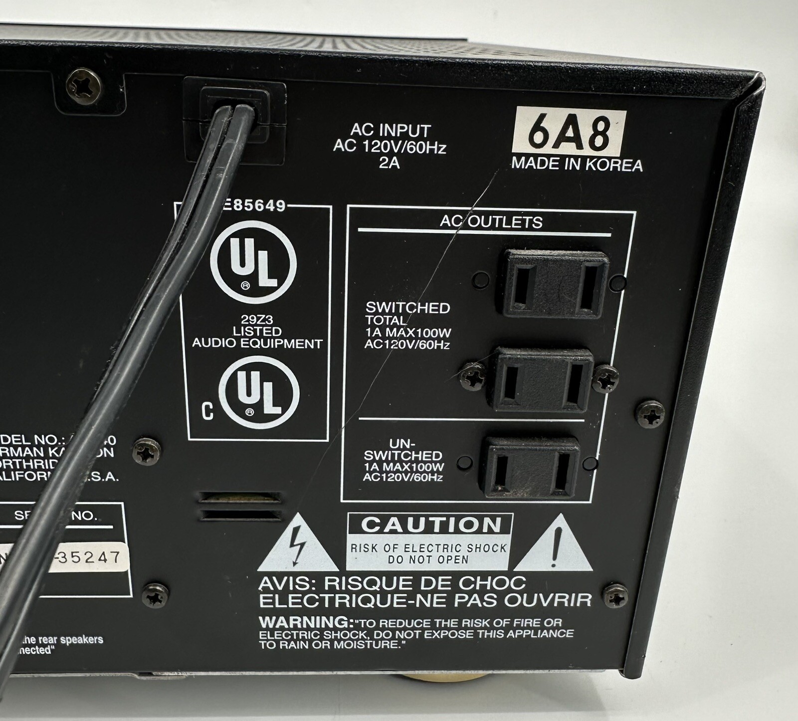 Harman Kardon AVR40 Surround Sound A/V Receiver 5.1 Channel *Tested ...