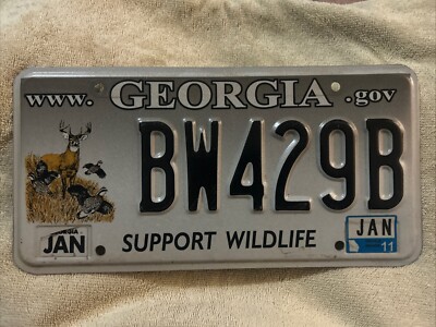 Vintage 2011 Support Wildlife Georgia License Plate | eBay