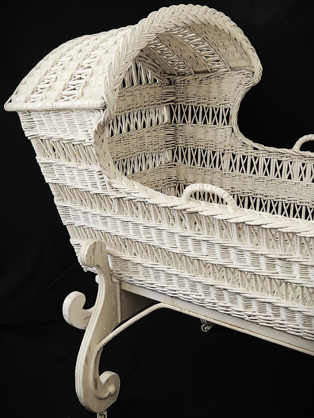 Wicker Baby BED, Cradle on Frame, Crib, Bassinet, Bar Harbor, X Panels ...