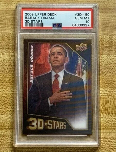 PSA 10 PRESIDENT BARACK OBAMA GEM MINT 3D STARS POP 6 2009 UPPER DECK #3D-50 | eBay