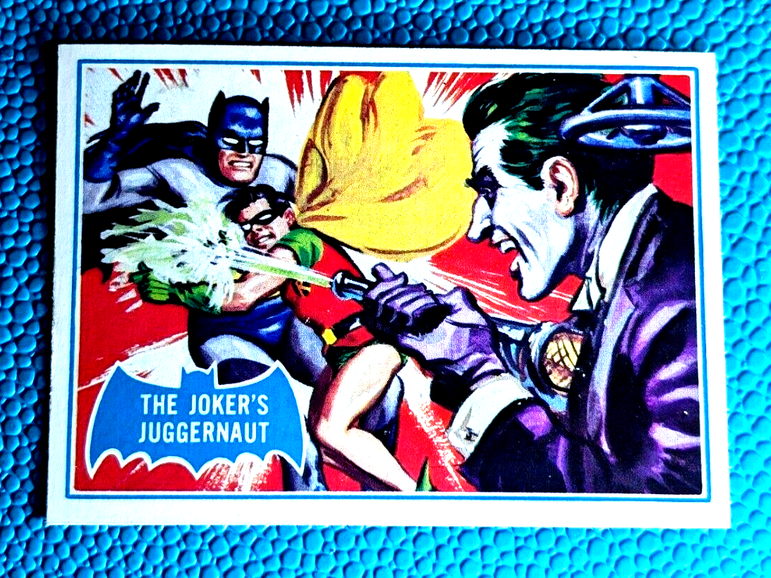 1966 Topps Batman Blue Series 1 #23B The JOKERS JUGGERNAUT Puzzle back ...