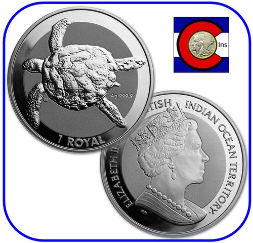 2020 British Indian Ocean Territories BIOT Sea Turtle 1 oz Silver Coin ...