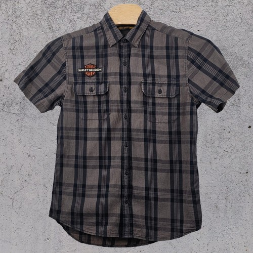 Harley Davidson Shirt Size Medium Plaid Button-Up Woven Motorcycles ...
