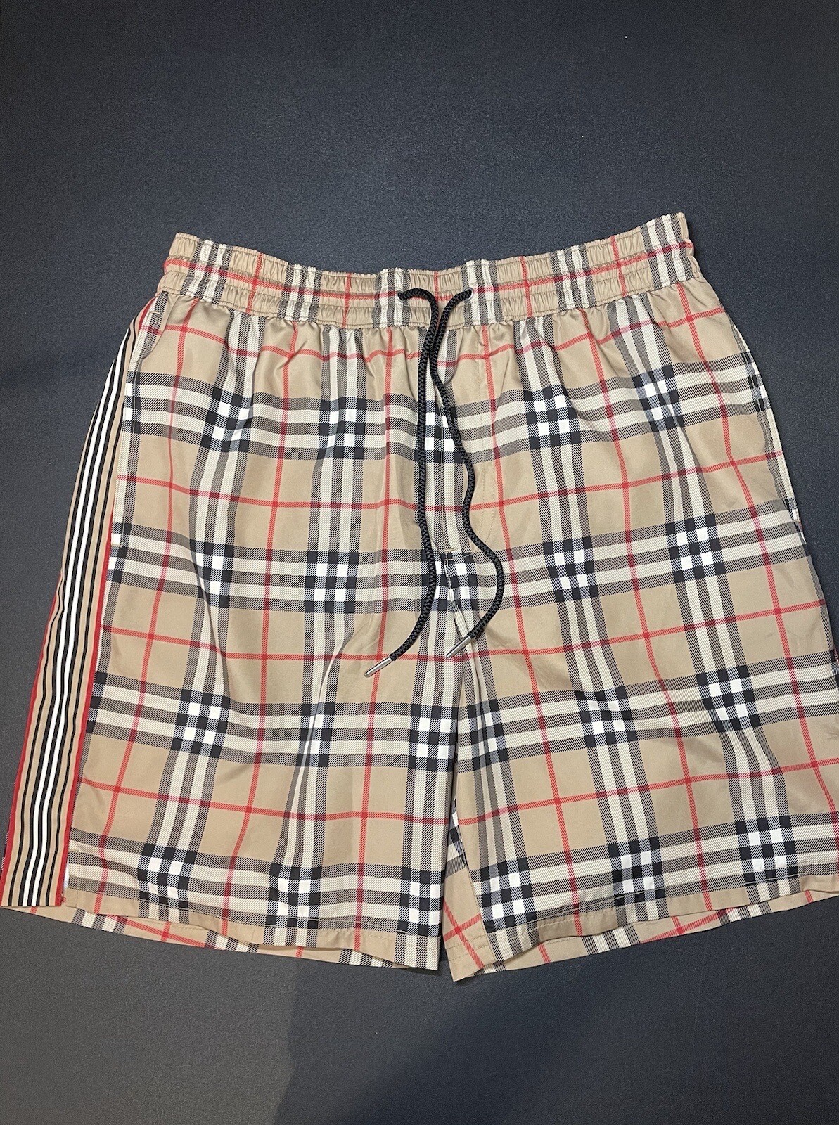 Burberry Men Check Swim Shorts Trunks Beige Camel Siz… - Gem