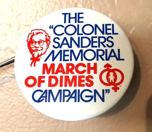 Vintage KFC Kentucky Fried Chicken Pin Pinback Colonel Sanders March of ...