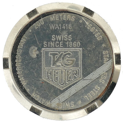 TAG HEUER WA1418 STAINLESS STEEL LADIES WATCH CASE BACK COVER FOR PARTS ...