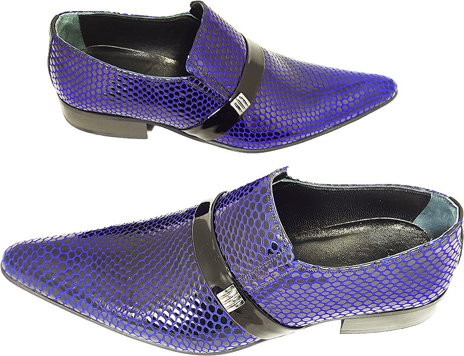 100% Chelsy - Italian Designer Party Slipper Mesh Pattern Black Blue 39 ...