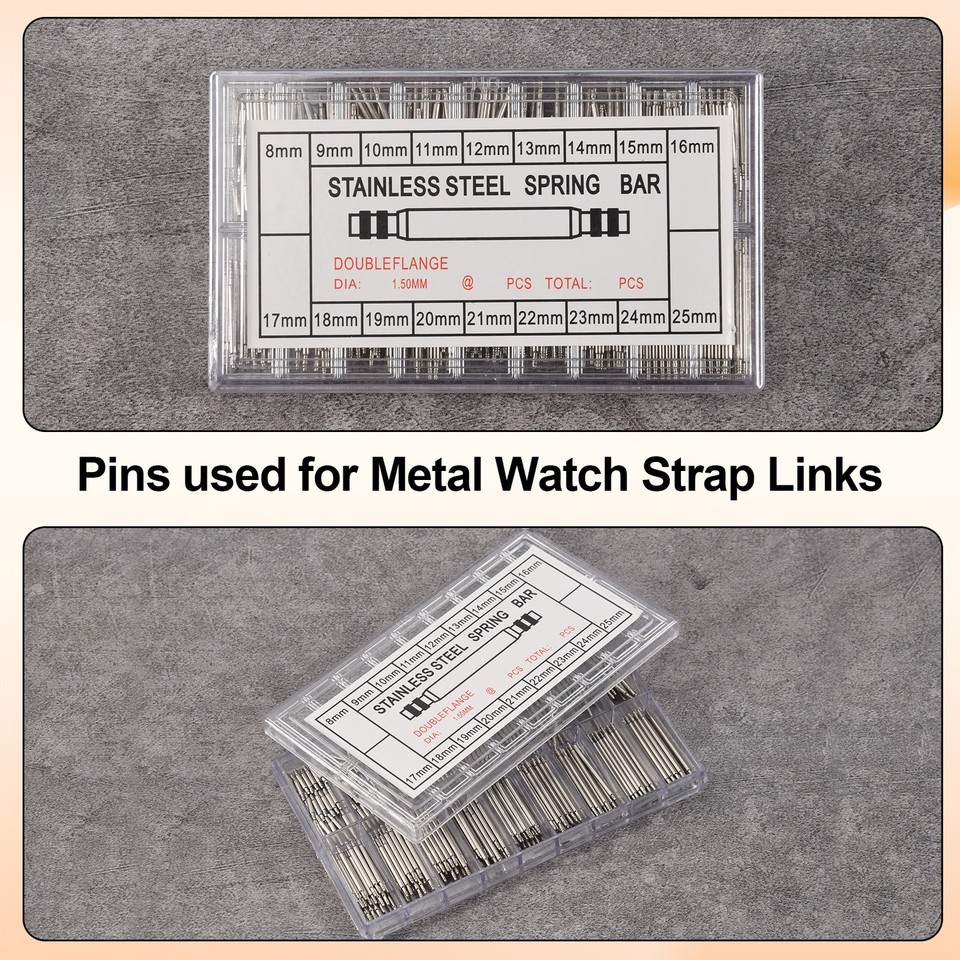 360pcs Stainless Steel Watch Band Spring Bars Strap Link Pins 6-25mm ...