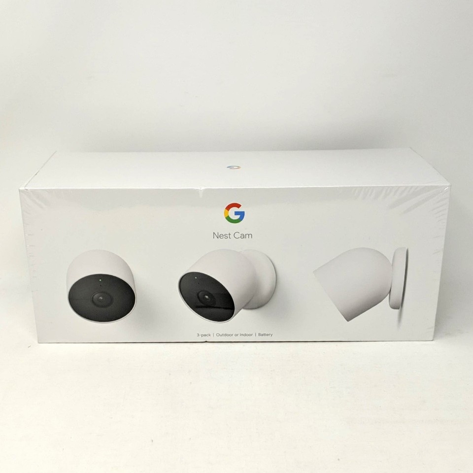 Google Nest Camera GA02077-US Indoor And Outdoor Battery 3 Pack - White ...