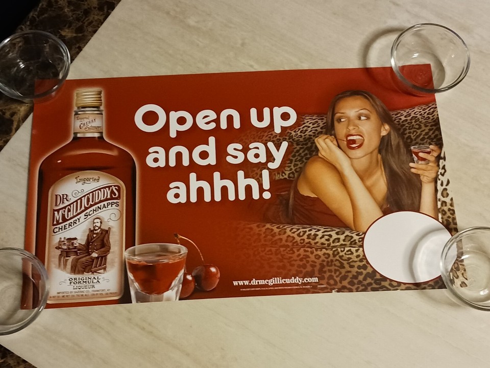 Dr. McGillicuddy's- "Open Up and Say Ahhh" Cherry Schnapps Poster 21x12 ...