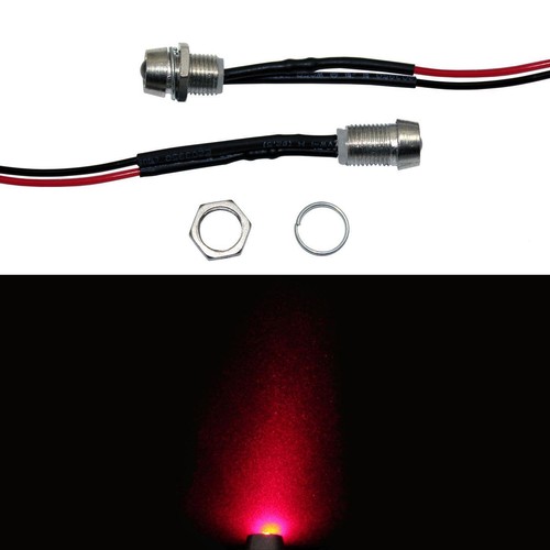 5x Un signal super brillant LED à vis Rouge 12V 20cm Câble 3000…5000mcd ...