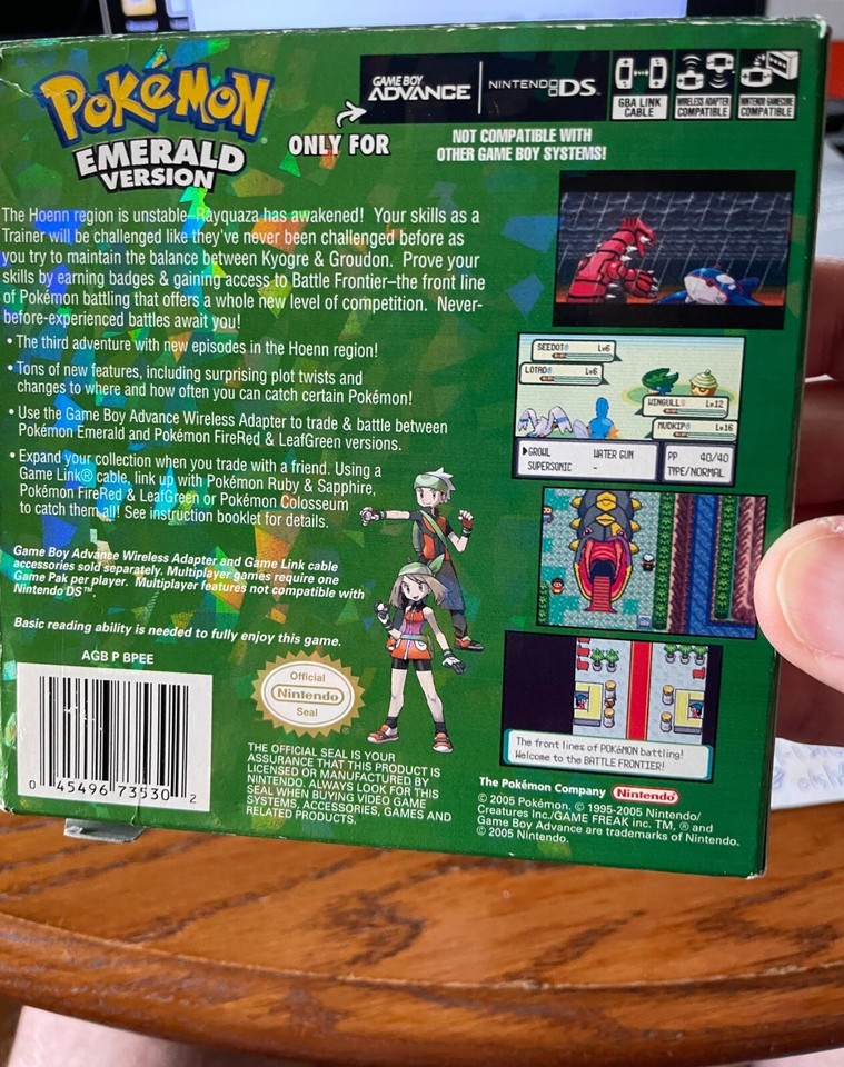 Pokémon Emerald Version (Nintendo GameBoy Advance) Box And All Inserts ...