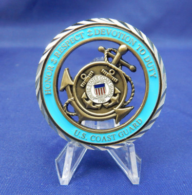 UNITED STATES COAST GUARD CORE VALUES CUT OUT STYLE COIN 1.75" DIAMOND ...