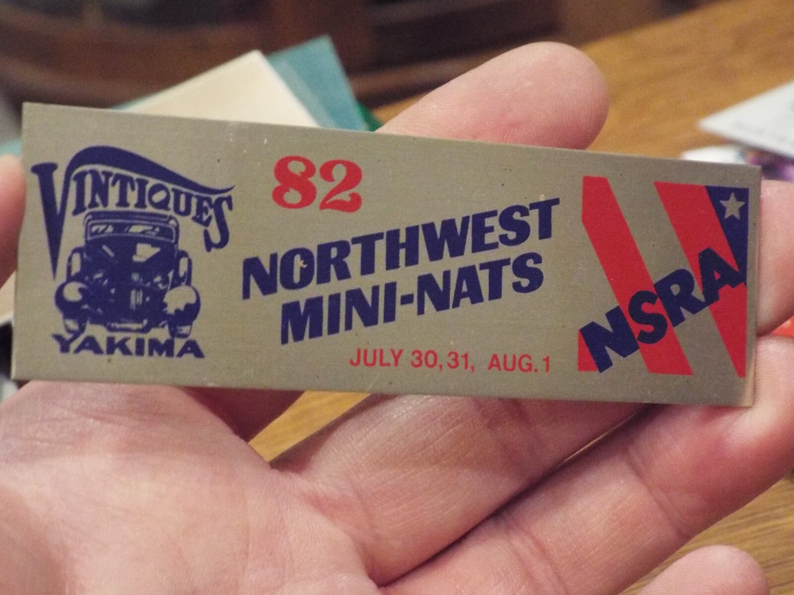 Vintage 1982 VINTIQUES NORTHWEST Mini-Nats Car Show NSRA Dash Plaque ...