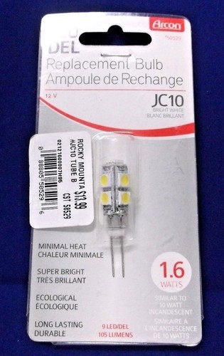 Arcon Bright White 12 volt Cool White LED JC10 Bi-Pin Replacement Bulb ...