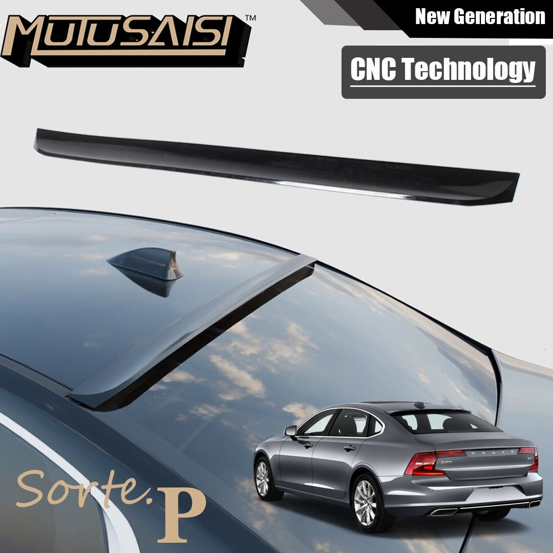 Fits Volvo S90 17-24 Sedan Rear Roof Spoiler Wing Lower Kick Ducktail ...