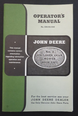 VTG John Deere No 3 Enclosed Gear Mower High Lift Tractor Operators ...