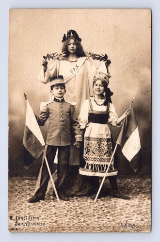French Patriotic Children w Peace Personified RPPC Antique Paris Studio ...